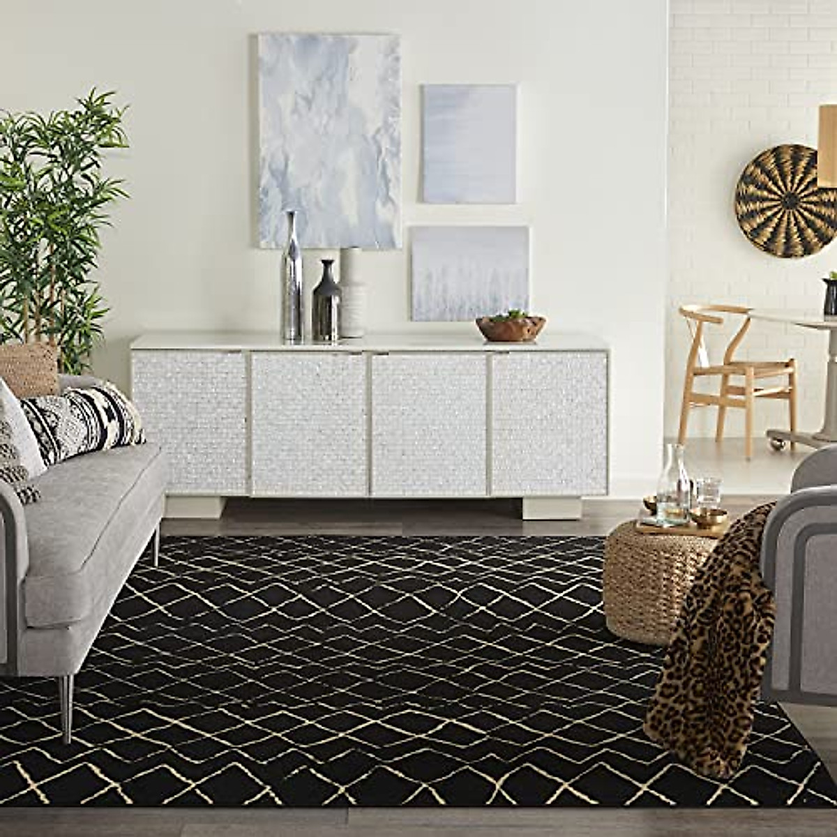 Nourison Grafix Tribal Black 7' x 10' Area Rug, 7' x 10'