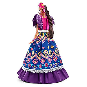 Barbie Signature Doll, 2022 Dia De Muertos Collectible, Traditional Ruffled Dress with Flower Crown & Calavera Face Paint