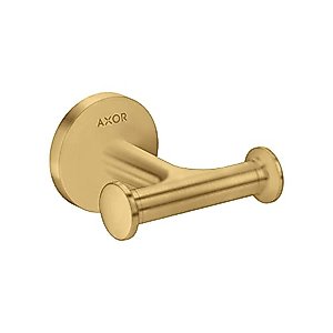 AXOR Universal Circular 3-inch Modern Double Hook in Brushed Gold Optic, 42812250