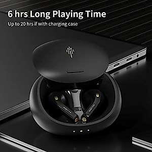 Magictom Half-in Ear Stereo V5.2 TWS Earphone Stable Signal ENC HD Calling True Wireless Earphone Low Power Consumption IP54 Waterproof TWS Earbud Exclusive Patented with 20hrs Playtime (Black)