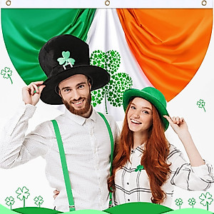 6 Pcs 3 x 1.5 Feet Ireland Flag Shamrock St. Patrick Day Flag Irish Flag Bunting Patriotic Flag Bunting Pleated Half Fan Flag with Grommet Garden Banner Decoration Outdoor Flag