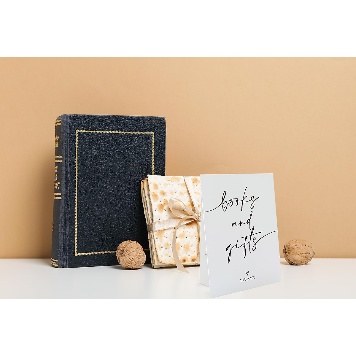 Books and Gifts Sign(8 x 11 Inch Table Sign with Holder), Minimalist Baby Shower Decoration Sign, Bridal Shower Baby Shower Favors for Guests, Thank You Sign-BSLP03