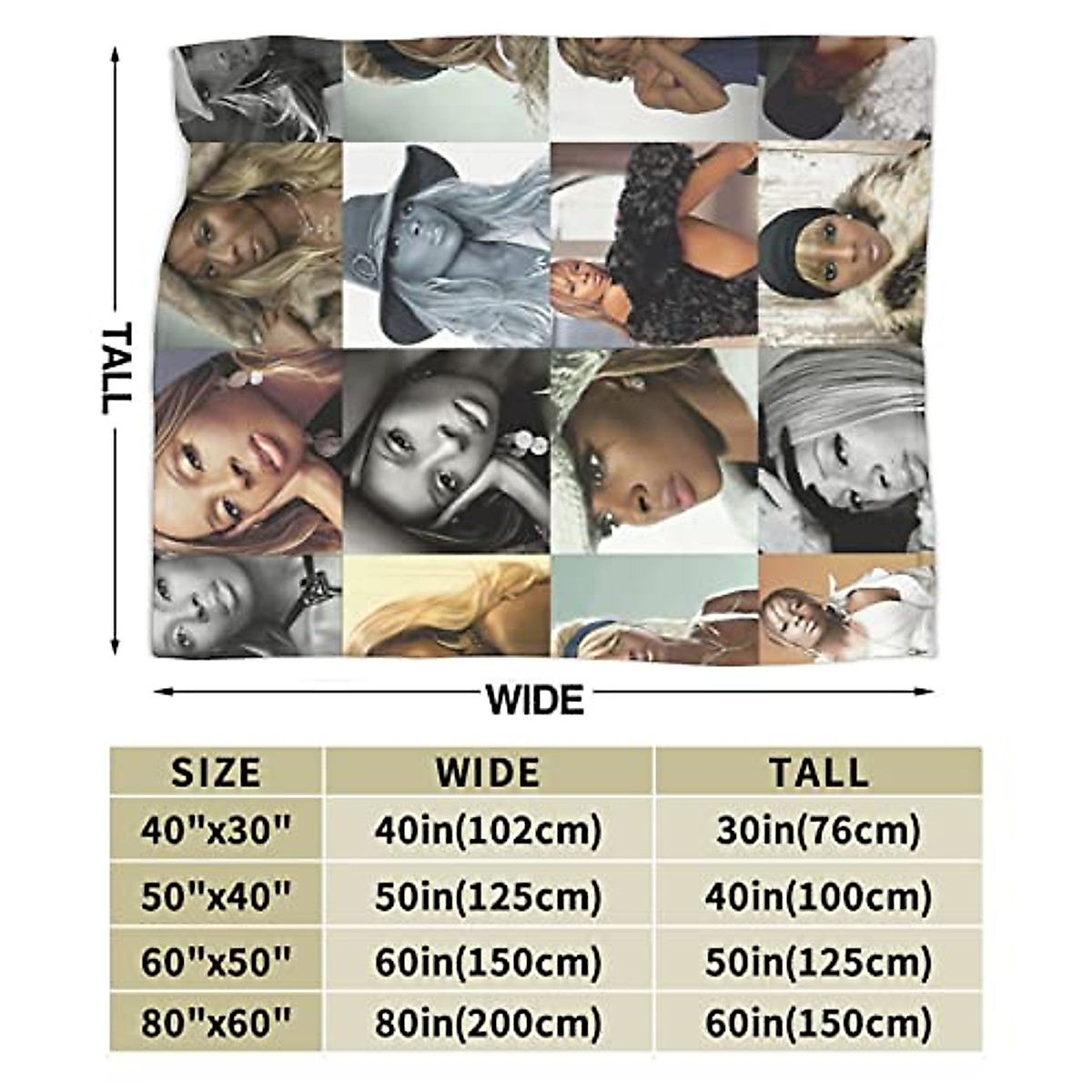 ISHAANAV Mary Music J and Blige Throw Blanket for Couch Sofa Fluffy Microfiber Fleece Throw Soft, Cozy, Lightweight Mary Music J and Blige