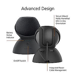 Mission Battery Base for HomePod Mini (Black) (Make HomePod Portable)