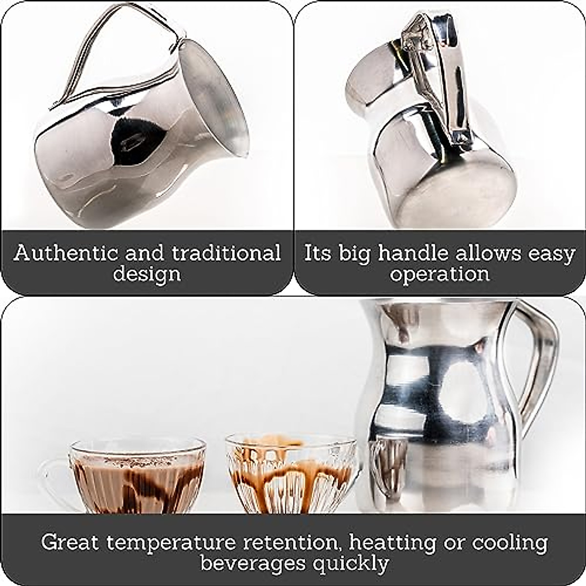 IMUSA USA Aluminum Chocolatera 2-Quart, Silver