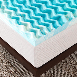 Dyonery 2 Inch 5-Zone Gel Memory Foam King Mattress Topper, CertiPUR-US Certified, Cooling Sleep, Pressure Relief, 76"×80"×2"