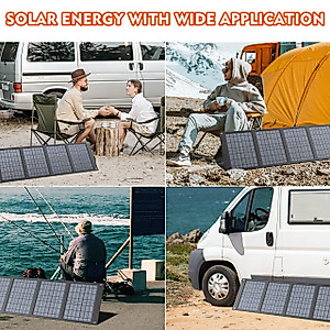 296Wh Portable Power Station with 40W Solar Panel, Solar Generator Outdoor Backup Battery Supply with AC Outlet for Camping, Home Emergency, Traveling, RV Trip