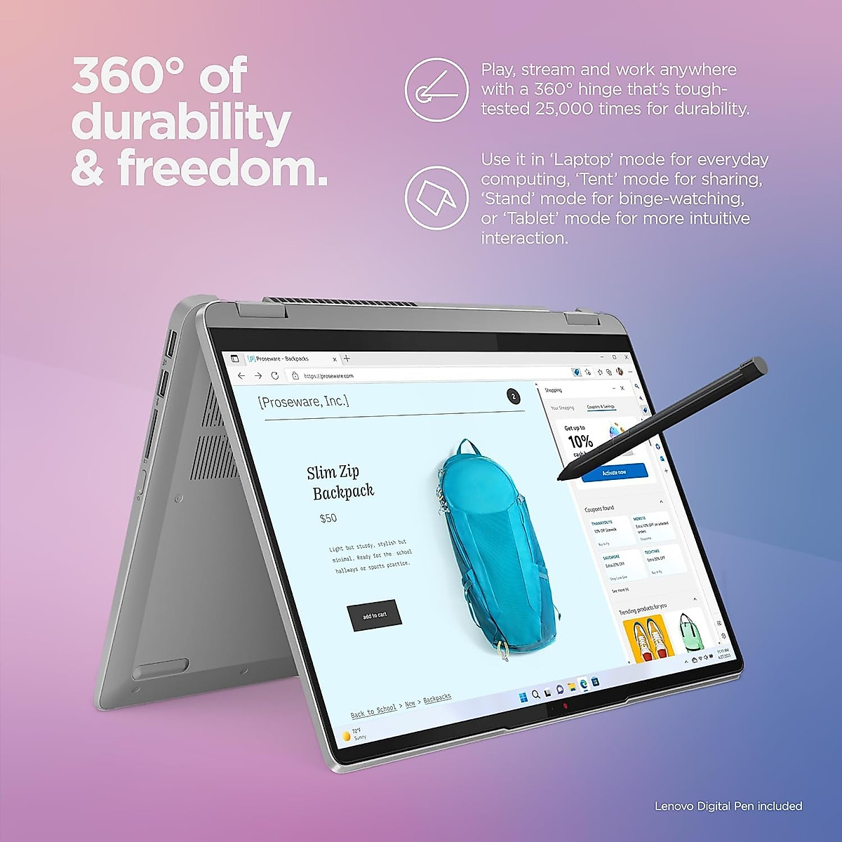 Lenovo 2022 IdeaPad Flex 5 2-in-1 Laptop, 14" FHD IPS Touchscreen, AMD Ryzen 5 5500U, 12hr LongBattery Life, Wi-Fi 6, Webcam, Fingerprint, Type-C, w Digital Pen (16GB RAM | 1TB PCIe SSD)