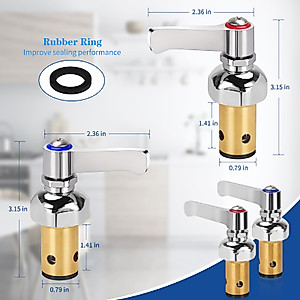TNROTED Hot and Cold Side Handle Stem Assembly, Brass Spindle Assembly Replacement Fit for All T&S Faucet Valve (Replace 002713-40 002714-40)