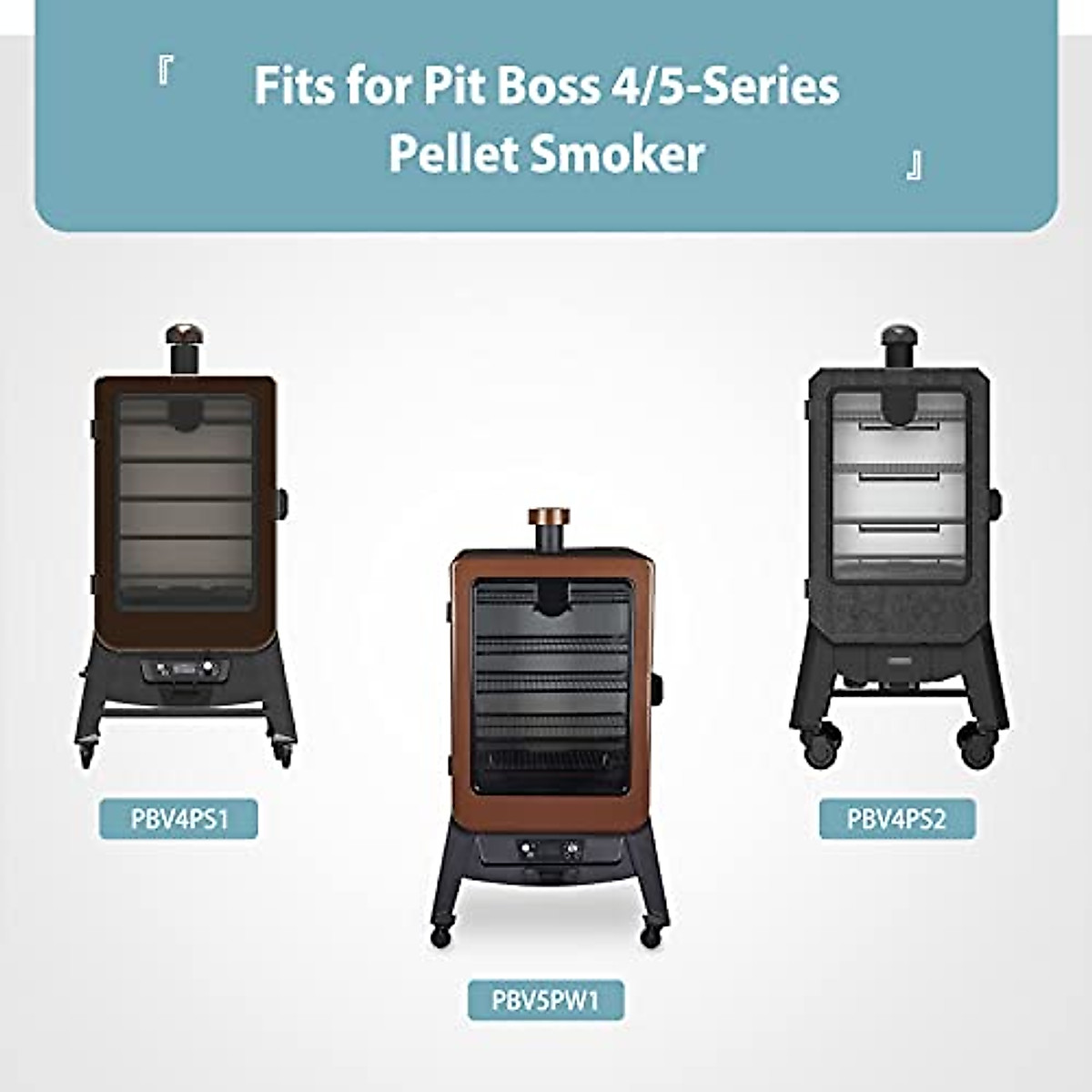 SHINESTAR Upgraded Vertical Pellet Smoker Cover for Pit Boss 4/5-Series, PBV4PS1, PBV5PW1, PBV4PS2, Durable & Waterproof, Special Zipper Design, Black