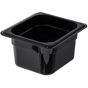 Carlisle FoodService Products 3068403-E Plastic Food Pan, 1/6 Size, 4 Inches Deep, Black