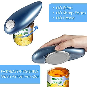 Smooth Edge Automatic Electric Can Opener, Hand Free Food-Safe Can Openers, Tin Opener with One Touch Switch, Best Kitchen Gadget Automatic Can Opener for Seniors, Arthritis, and Chef