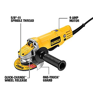 DEWALT Angle Grinder Tool, 4-1/2-Inch, Paddle Switch (DWE4120), Yellow, Small