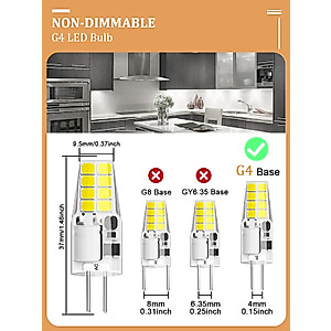 DUMILOO G4 LED Bulb T3 JC Bi-Pin Base 3W AC/DC 12V Daylight White 6000K 20W-25W Halogen Bulb Replacement for Under Cabinet Puck Light, Chandelier, RV, Landscape Lighting (6 Pack)