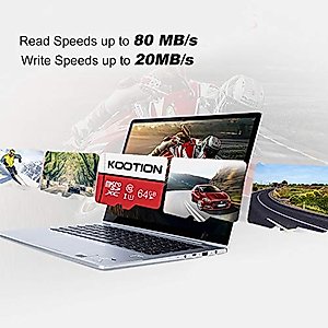 KOOTION 64GB Micro SD Card Class 10 TF Card UHS-1 MicroSDXC Memory Card, U1, C10, High-Speed 64GB TF Card for Smartphone/Bluetooth Speaker/Drone/Camera/PC/VR