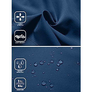 Women's Lightweight Hiking Cargo Shorts Quick Dry Athletic Shorts for Camping Travel Golf with Zipper Pockets Water Resistant Blue