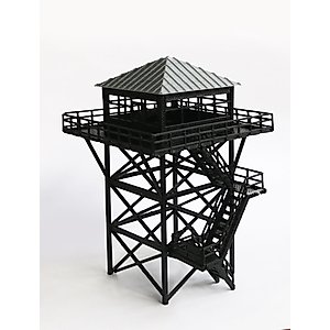 Outland Models Railway Scenery Watchtower/Lookout Tower (Black) HO Scale 1:87