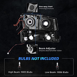 AUTOSAVER88 Headlight Assembly with LED DRL Compatible with 03-06 Chevy Avalanche Silverado 1500 1500HD 2500 2500HD 3500/2007 Silverado Classic Pickup Headlamp Chrome Housing with Turn Signal Lamp