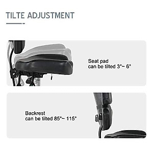 TULLY Tattoo Master Chair Heavy Duty Metal Rolling Base Professional Hydraulic Stool Adjustable Height 18”-24”, Black