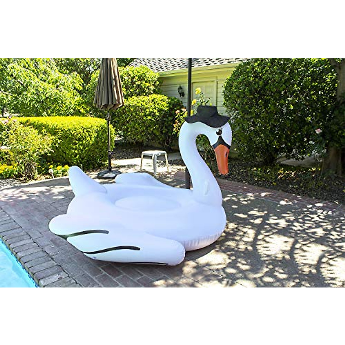 Poolmaster Jumbo Swimming Pool Float Rider, Swan, White Extra Large