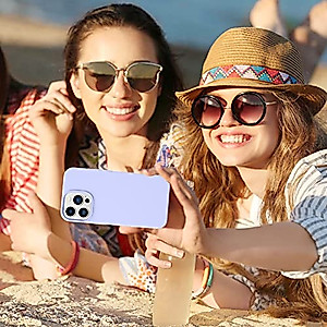 GUAGUA Compatible with iPhone 13 Pro Max Case 6.7 Inch Liquid Silicone Soft Gel Rubber Slim Thin Microfiber Lining Cushion Texture Cover Protective Phone Case for iPhone 13 Pro Max Lilac Purple