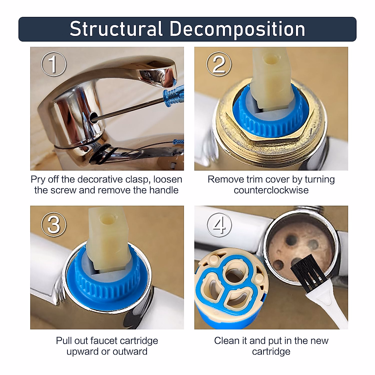 25mm ceramic faucet cartridge, Aimcertrigde 25mm Faucet Cartridge Ceramic Disc Cartridge Replacement for Single Handle Kitchen Basin and Shower Faucets