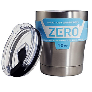 Zero Degree Stainless Steel Tumbler with Lid, Double Wall Vacuum Insulated Travel Mug for Hot and Cold Drink (10oz Y Model 2 Pack)