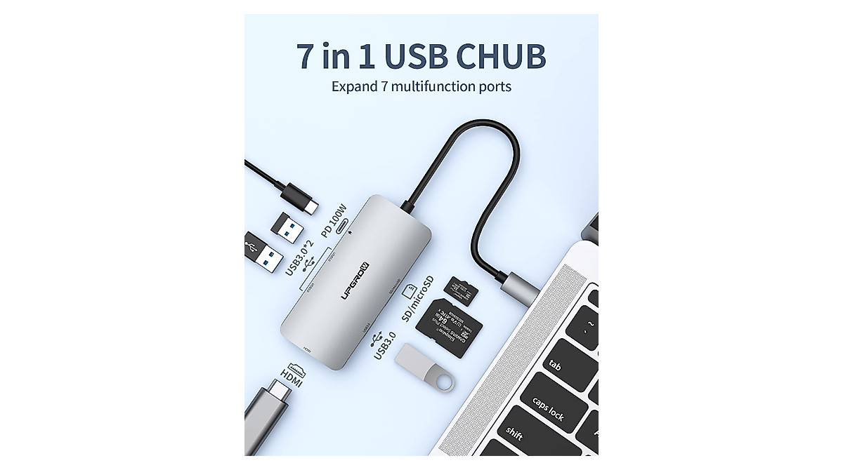 USB C Hub 7in1 for MacBook Pro - 4K HDMI Adapter