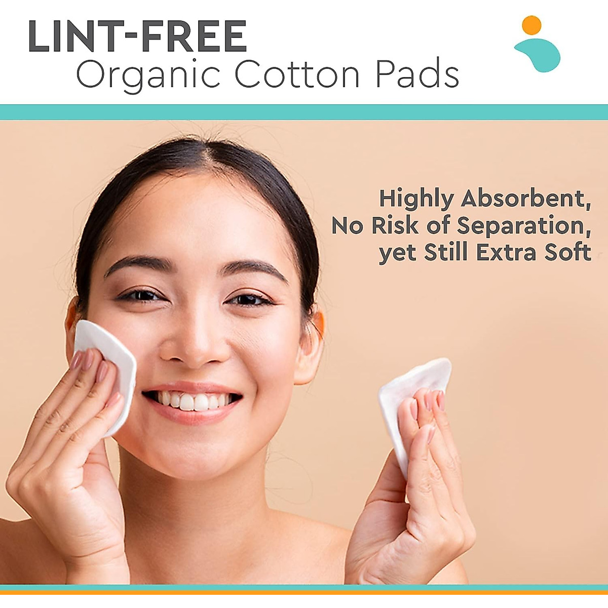 Organic Cotton Pads (450 Count (Pack of 3), Large & Pressed) - Lint Free, Soft, No Hard Edges, 3" 54x3 54