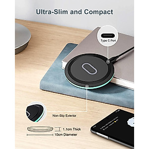AILKIN Wireless Charger, 15W Samsung Wireless Charging Pad Fast Charging for Galaxy S24 S23 Ultra, Android Wireless Cargador Station for Google Pixel 8/8Pro/7/7a/7Pro/6 iPhone 15 Pro Max 15 Plus 14 13