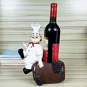 DOUBA Sitting Wine Barrel Chef Wine Rack Decoration Resin Wine Bottle Rack bar Restaurant Decoration Furniture