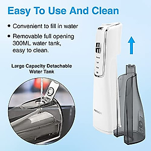 Water Flosser Cordless Teeth Cleaner - Pritech Professional Oral Irrigator Dental Calculus Remover for Travel & Home, Braces & Bridges Care, Tartar Scraper Plaque Remover for Teeth…
