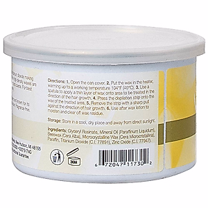 Too Naked Hair Removal Zinc Oxide Wax for Sensitive Skin, Extra Creamy, Non-Transparent Salon Wax, Fragrance-Free, 14 oz.