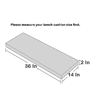 Sigmat Bench Cushion 36 in for Outdoor Furniture Water Resistant and Fade Resistant Patio Settee Long Cushion Black 36x14x2 Inch