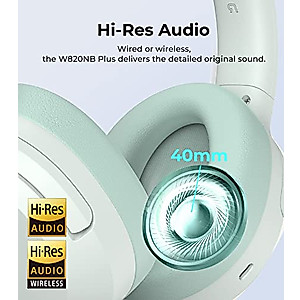 Edifier W820NB Plus Hybrid Active Noise Cancelling Headphones - LDAC Codec - Hi-Res Audio Wireless & Wired - Fast Charge - 49H Playtime - Over Ear Bluetooth V5.2 Headphones- Green