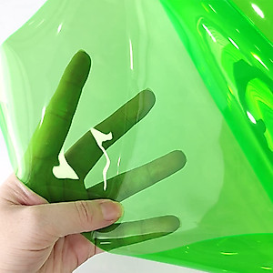 HYANG Green Transparent PVC Super Clear Holographic Vinyl Faux Leather Sheets 1 Roll 12" x 47" (30cm x 120cm) for DIY Bows Earrings Bags DIY Crafts Making
