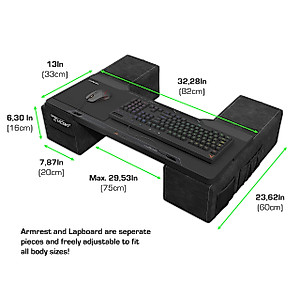 Couchmaster CYCON² Titan Edition, Couch Gaming USB-Hub Desk for Mouse & Keyboard (for PC, PS4/5, Xbox One/Series X), Ergonomic lapdesk for Couch & Bed, Nappa Leather, Real Titanium
