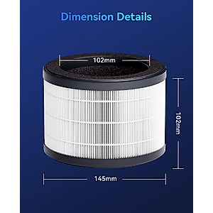 Genuine MSB5 Air Purifier Filter Replacement, 3-in-1 High-Efficiency H13 True Hepa Air Filter Replacement for Smoke Pollen Dander Hair Smell-Standard Version (1 Pack)