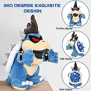 Meponsat Super King Plush Stuffed Animals, 11.4" Blue Cuddly Stuffed Plush Toy for Kids Boys Girls Birthday Gift