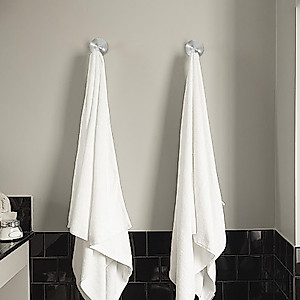 2 Pack Heavy Duty Bathroom Towel Hooks - Rustproof Stainless Steel, Holds Up to 12LB, Self-Adhesive Wall Hooks for Kitchen, Shower, and Door, No-Drill Installation, Chrome Finish