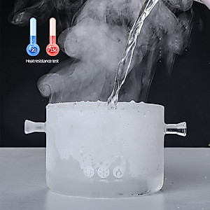 GRIPITHPY Heat Resistant Glass Saucepan with Lid, Large Double Handles Glass Cooking Pot, Glass Stovetop Pot for Pasta Noodle, Soup, Milk, Baby Food, Spaghetti, Fruit(1900ml/2quart, A)