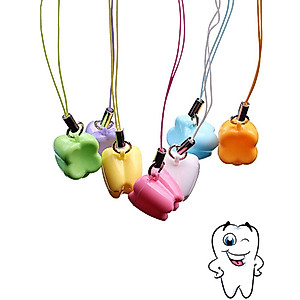 MOMOFULL Baby Tooth Keepsake Box Tooth Fairy Teacher Gifts Lost Teeth Saver Necklace Teeth Holder for Kids 10 Pack