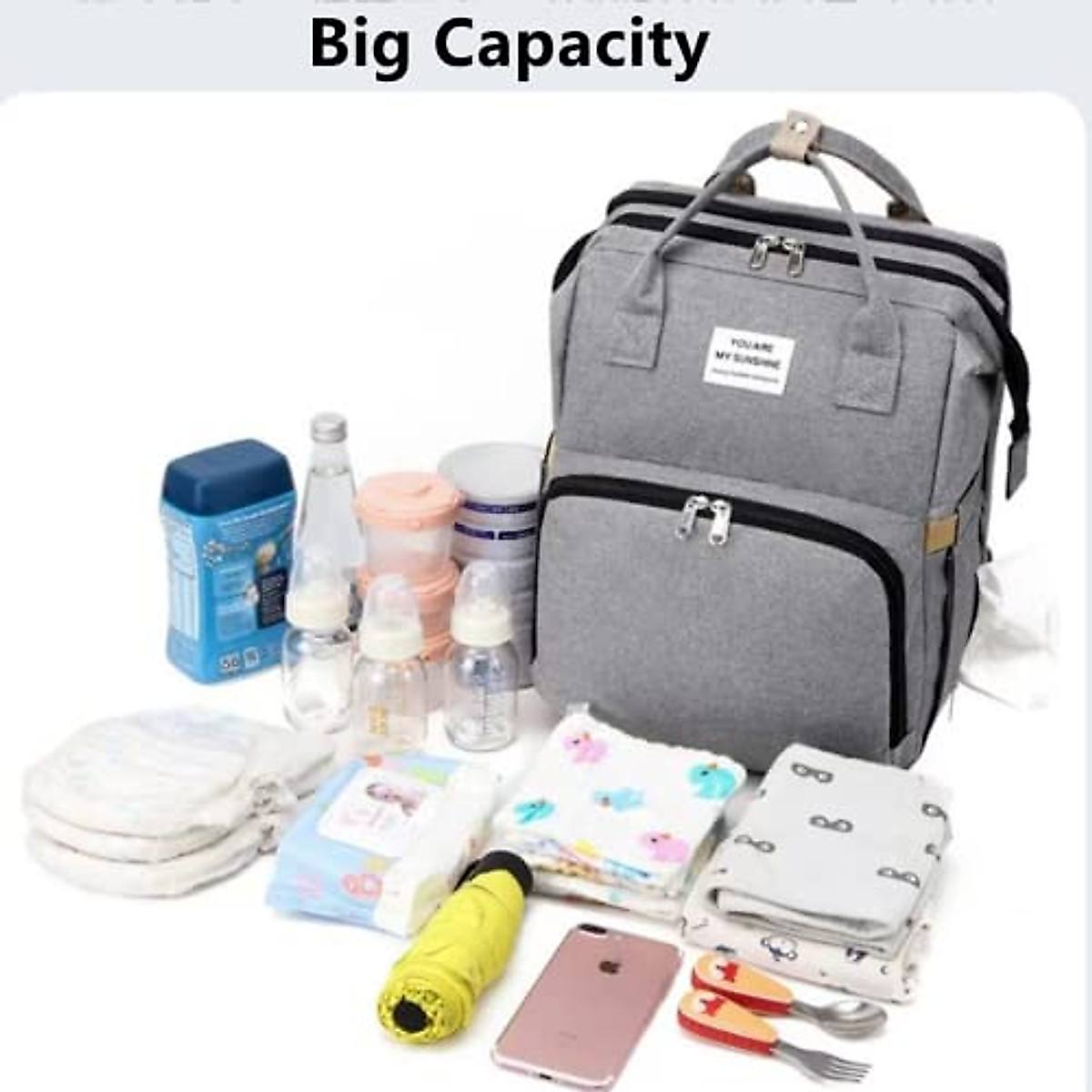 X W EI UNION Diaper Bag Backpack with Changing Station Changing Pad Baby Bag Backpack Nappy Bag Waterproof Large Capacity with USB Charging, Baby Registry Search,Newborn Essentials