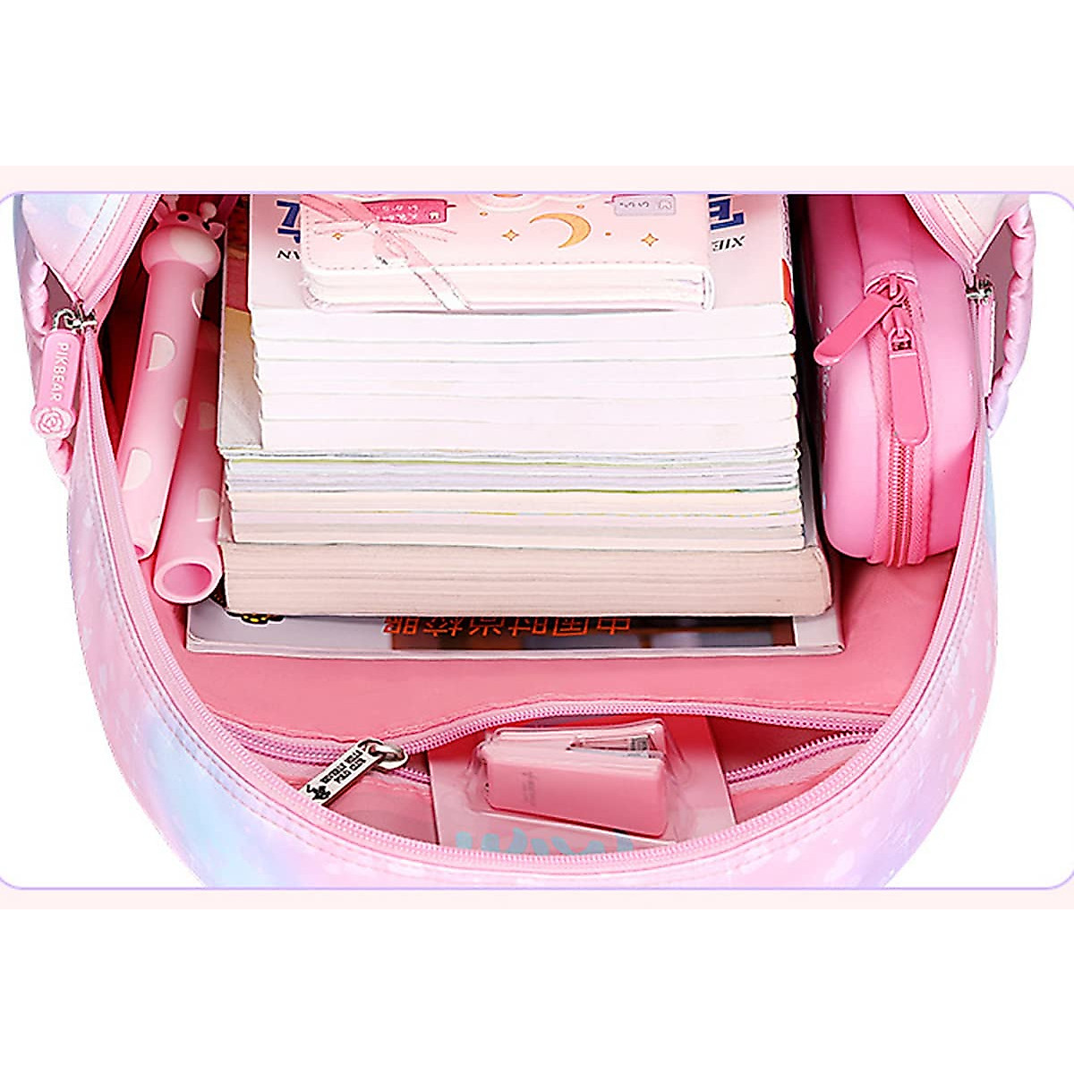 Mylshbest Rainbow Backpack for Girls, Large Capacity Student Laptop Backpacks BookBag Casual Travel Princess Daypack