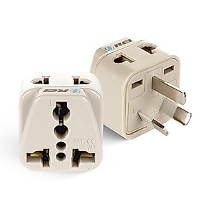 Australia Power Plug Adapter, OREI US to China Plug Adapter, 2 in 1 Type I Plug Adapter with Universal Outlet, Perfect for Laptop, Camera, Mobile, Used in Australia, New Zealand, China (DB-16-2PK)