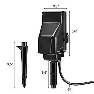 DEWENWILS WiFi Outdoor Outlet Timer, Smart Yard Stake Plug with 6 Outlets, Remote& Voice Control, Waterproof Power Stake Timer with 6Ft Cord, Alexa& Google Assistant Compatible, 1875W/15A, FCC Listed