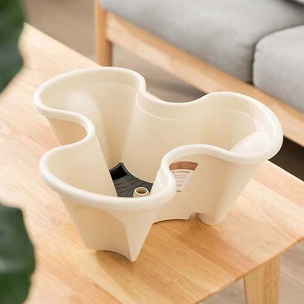 Wgwioo Stackable Planter Vertical Garden, Multi-Layer Combined Resin Three-Dimensional Flower Pot, Indoor/Outdoor Gardening Tower, Vertical Planter,B