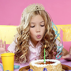 AOPRIE Birthday Tiara for Women Gold Birthday Queen Sash & Headband Happy Birthday Tiara and Crown for Women Rhinestone Crystal Decor