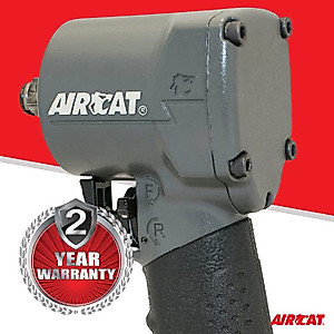 AIRCAT Pneumatic Tools 1077-TH: Stubby Impact Wrench 700 ft-lbs - 3/8-Inch