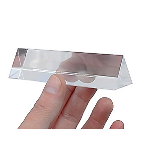 Equilateral Prism, 4" (100mm) Length, 1" (25mm) Faces - Triangular - Polished Acrylic - Excellent for Physics, Light Refraction & Wavelength Experiments, Photography - Eisco Labs